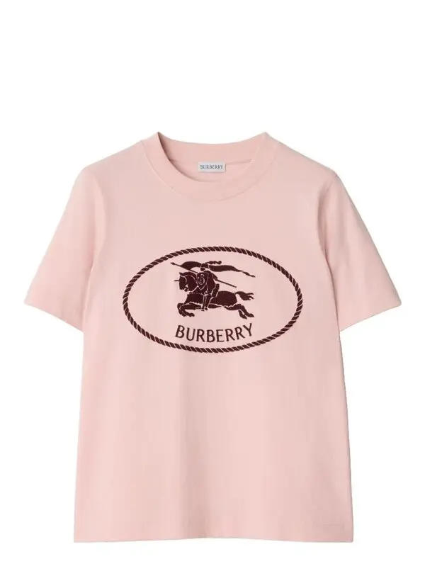 Burberry Knight Stamp Cotton T-shirt - Bouquet Pink