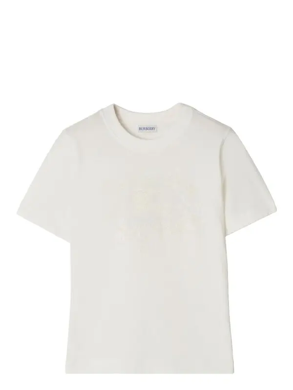 Burberry Knight Stamp Cotton T-shirt - Chalk White