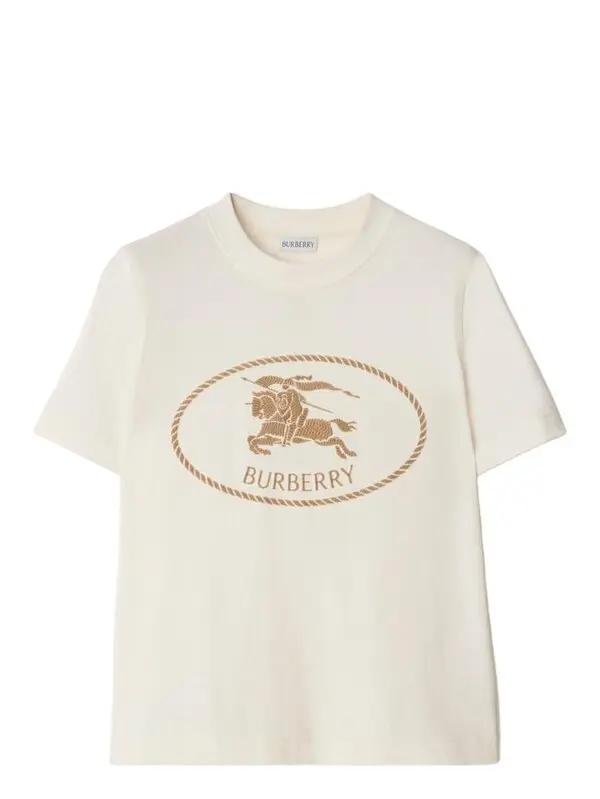 Burberry Knight Stamp Cotton T-shirt - Chalk