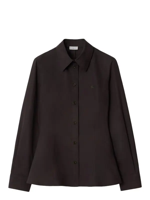 Burberry Slim Fit Cotton Poplin Shirt - Bark Brown