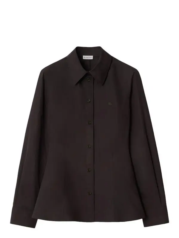 Burberry Slim Fit Cotton Poplin Shirt - Bark Brown
