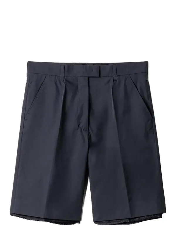 Miu Miu Panama Cotton Bermuda Shorts - Navy