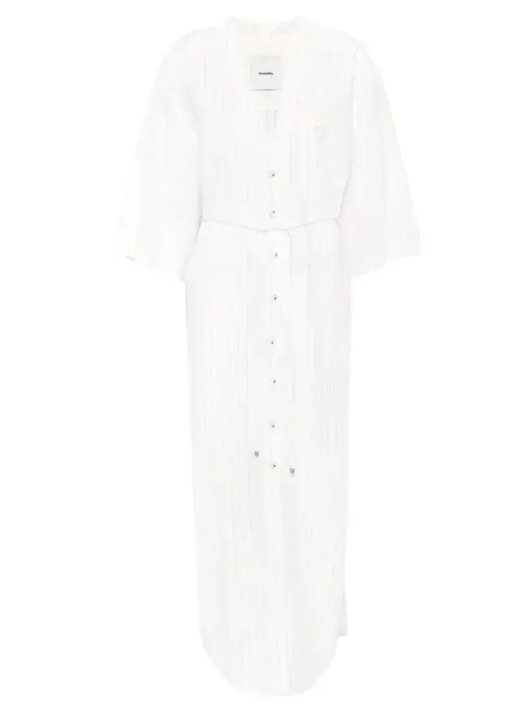 Nanushka Striped Shirt Dress - White