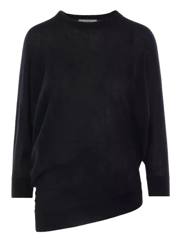 Co Asymmetrical-hem Sweater - Black