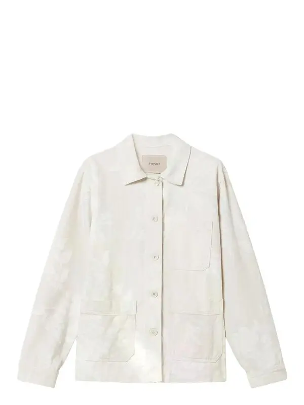 TWINSET Floral-jacquard Shirt Jacket - White