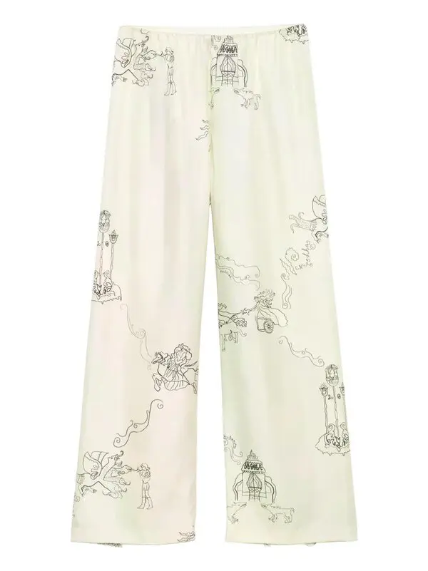 Nanushka Satin Straight Trousers - Neutrals