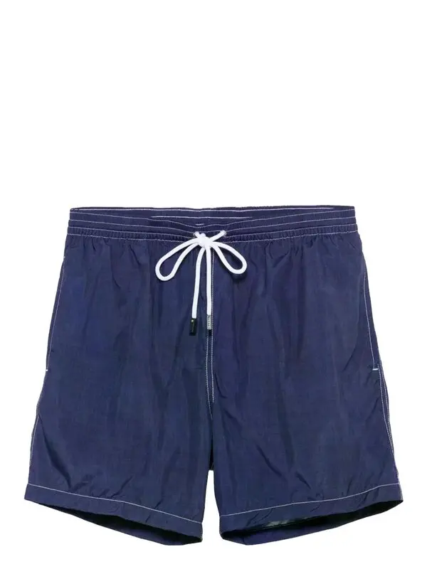 BARBA NAPOLI Logo-patch Swim Shorts - Blue