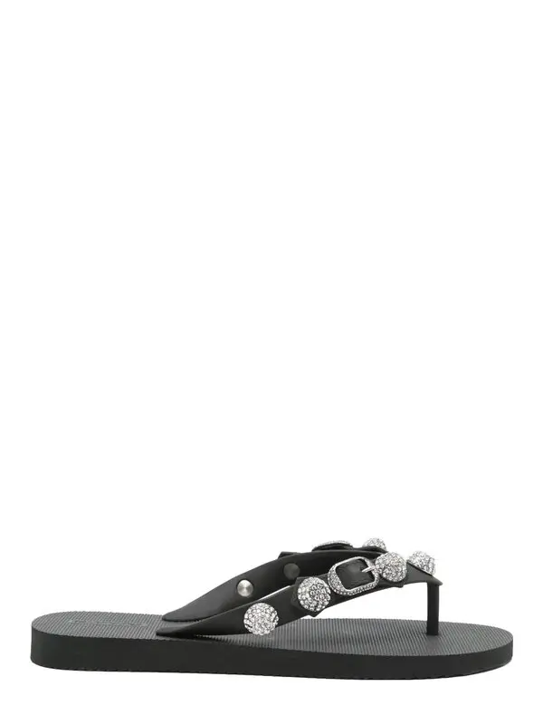Balenciaga Cagole Thong Sandals - Black