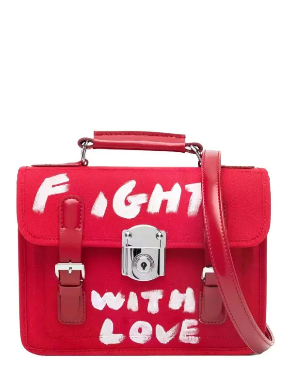 Comme Des Garçons Graphic-print Crossbody Bag - Red