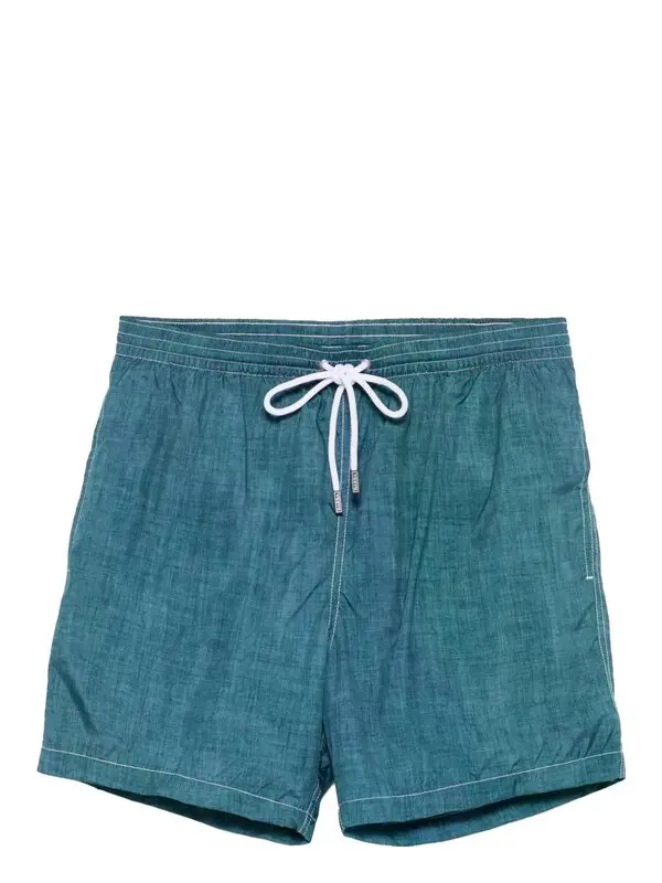 BARBA NAPOLI Logo-patch Swim Shorts - Green