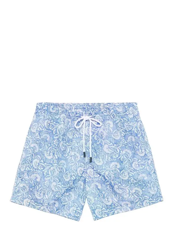 BARBA NAPOLI Printed Swim Shorts - Blue