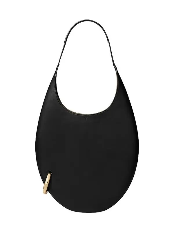 Tory Burch Pierced Shoulder Bag - Black/gold Leather