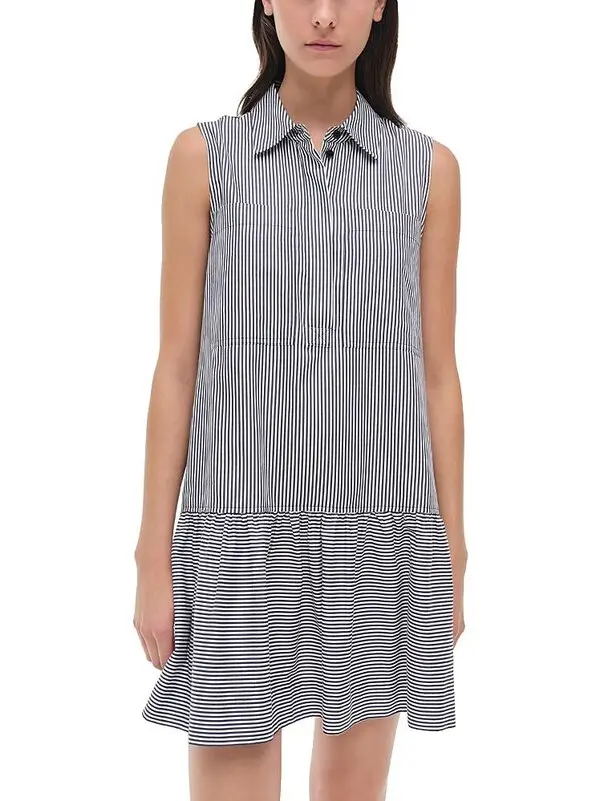 Simkhai Candace Poplin Sleeveless Shift Dress - Midnight Stripe