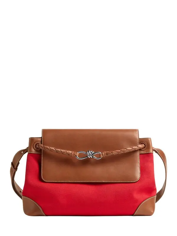 Bottega Veneta Large Canvas Andiamo Messenger Bag - Red