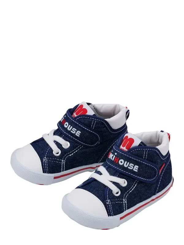 MIKI HOUSE High-top Sneakers With Velcro Fastening - Navy