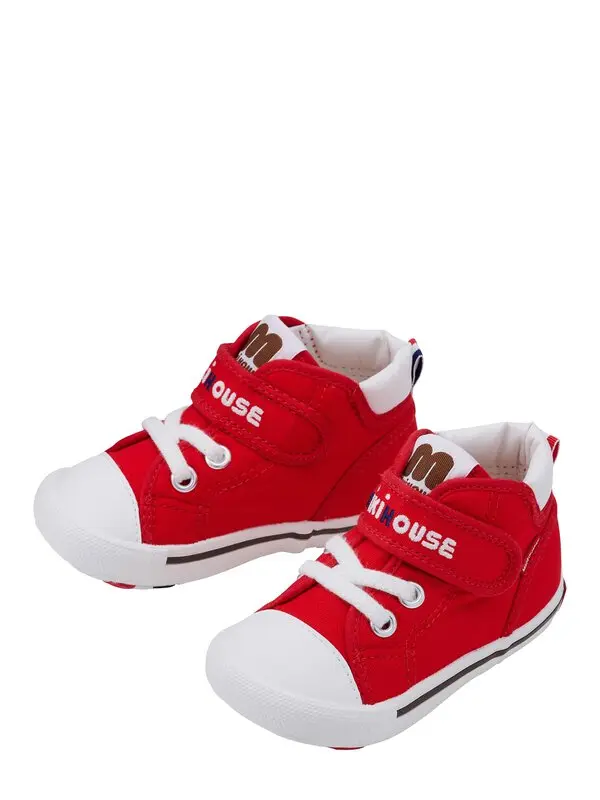 MIKI HOUSE High-top Sneakers With Velcro Fastening - Red