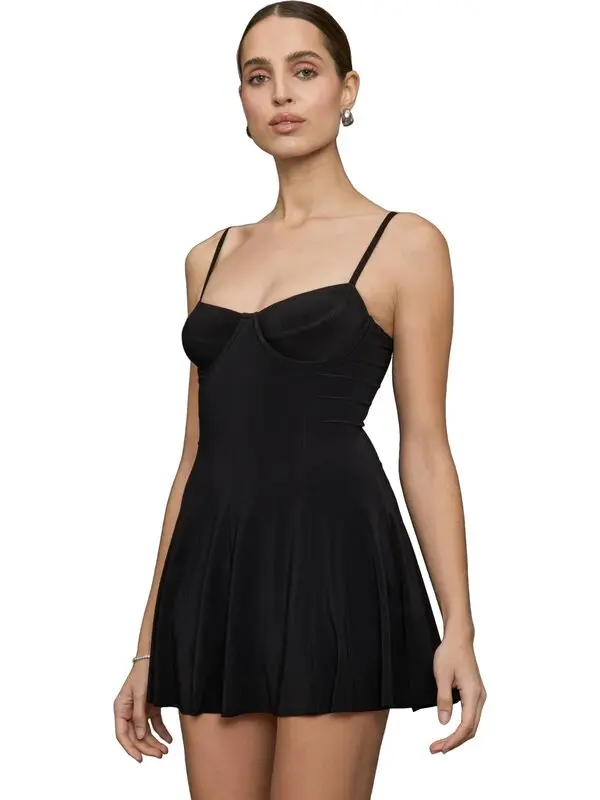 Norma Kamali Underwire Pickleball Dress - Black