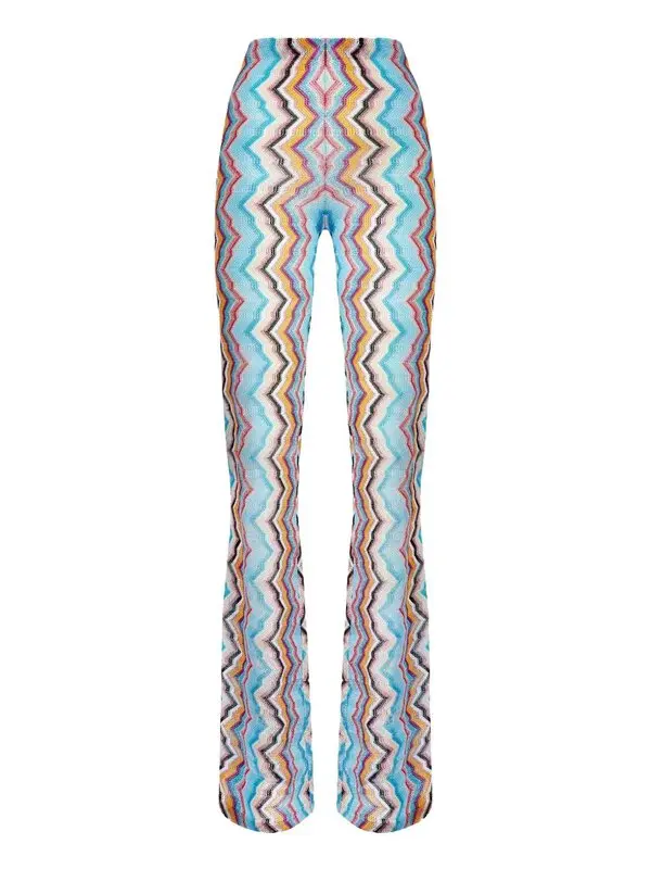 Missoni Zigzag-pattern Trousers - Blue