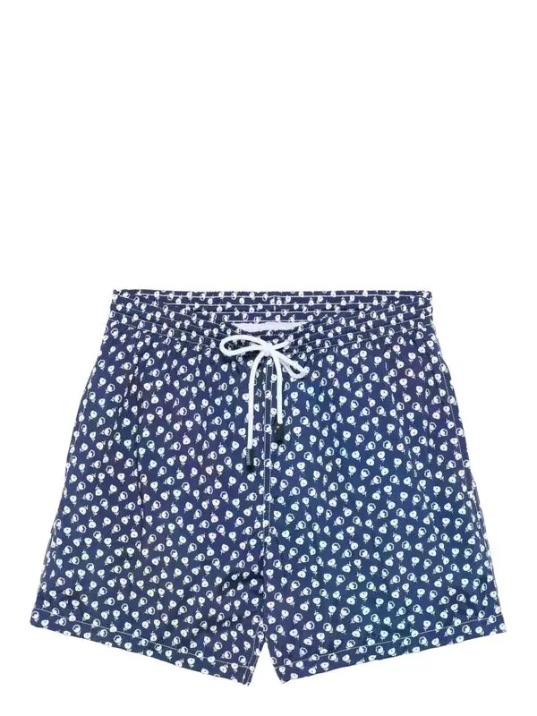 BARBA NAPOLI Printed Swim Shorts - Blue