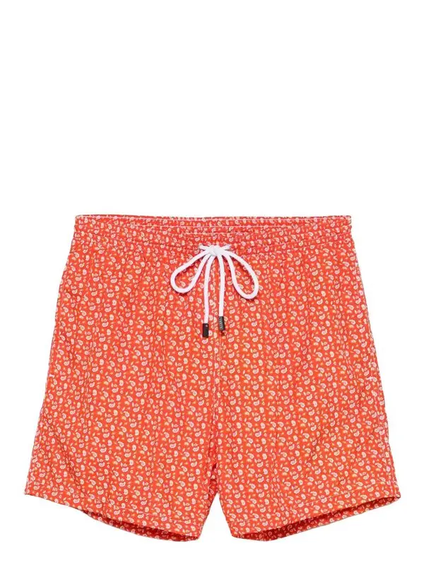 BARBA NAPOLI Paisley-print Swim Shorts - Orange