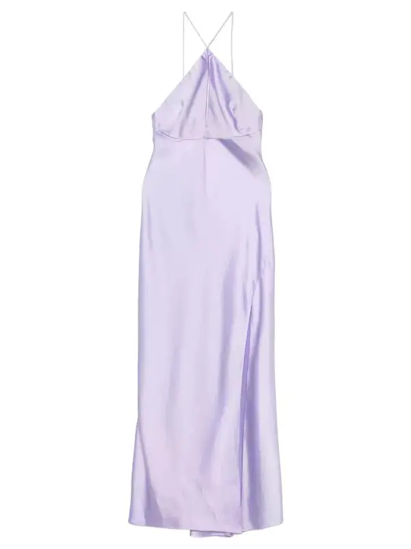 Patrizia Pepe Satin Maxi Dress - Purple