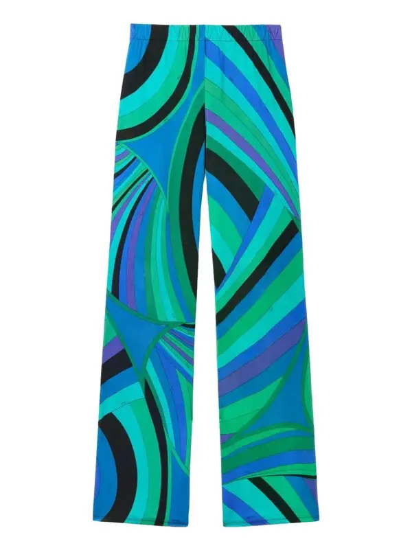 Emilio Pucci Iride-print Trousers - Green