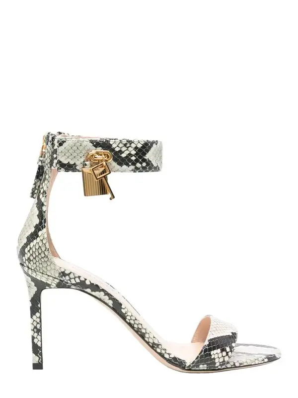 TOM FORD Padlock Stiletto Sandals - Neutrals