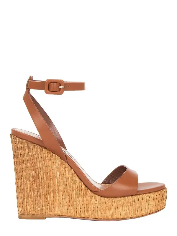 AQUAZZURA Sunseeker 110 Wedge Sandal - Tobacco