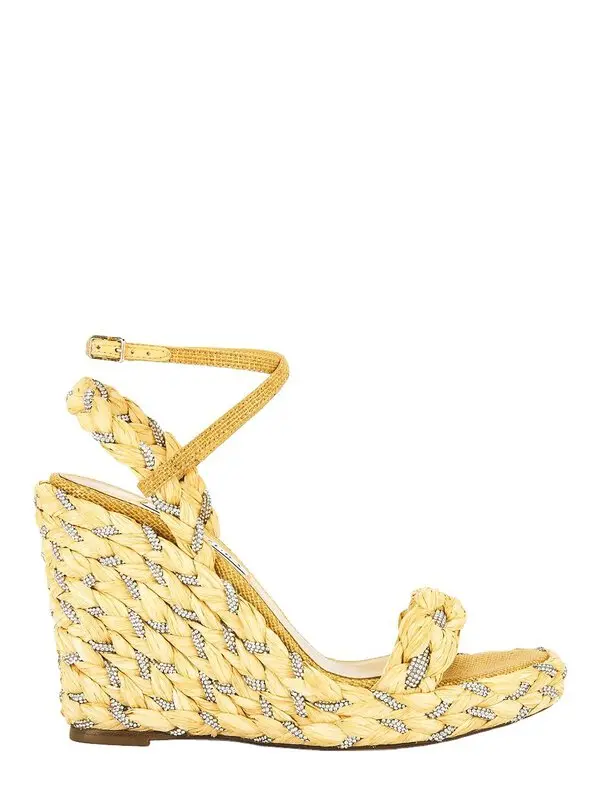 AQUAZZURA Costiera 120 Crystal Wedge Sandal - Lemonade