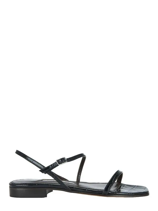 EMME PARSONS Hope Sandal - Black Embossed Croc