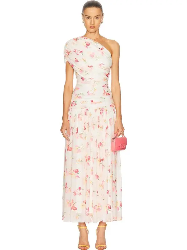 NICHOLAS Gaia One Shoulder Midi Dress - Aviva Floral