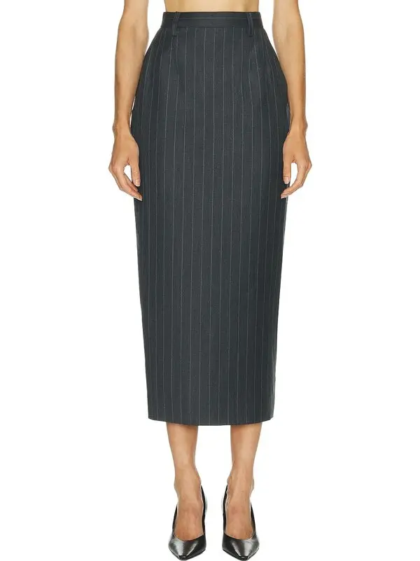 MIMCHIK Rosie Skirt - Gray Pinstripe