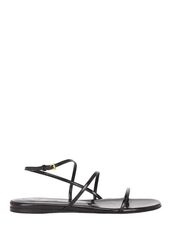 Khaite Loop Flat Sandal - Black