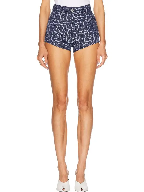Givenchy Monogram Denim Shorts - Denim Blue