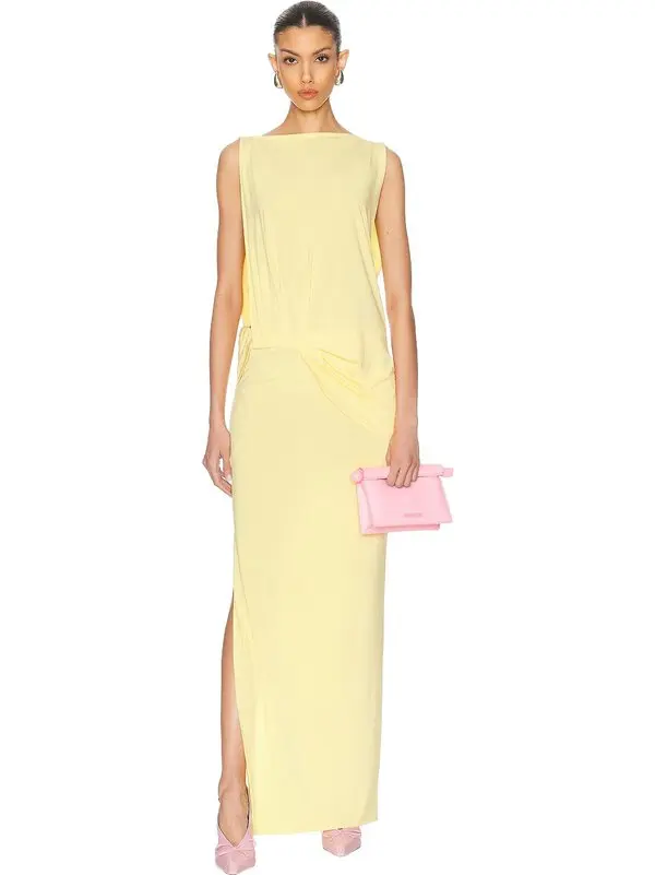 Jacquemus La Robe Peplo Longue - Yellow