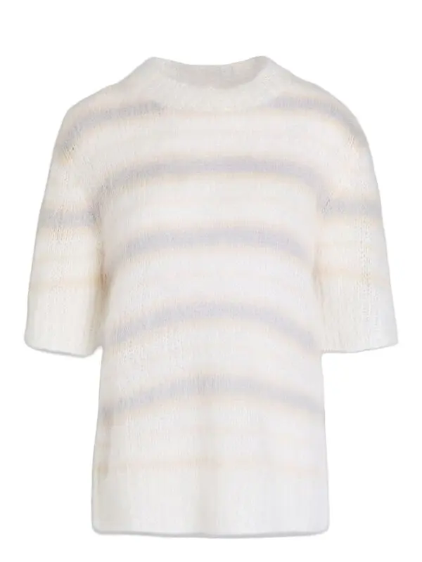 Marni Striped Mohair-blend Sweater - White