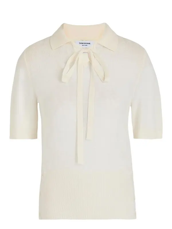 Thom Browne Wool Polo Shirt - Cream