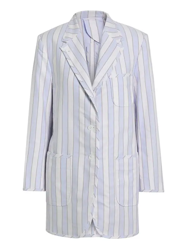 Thom Browne Striped Cotton-jacquard Blazer - Sky Blue
