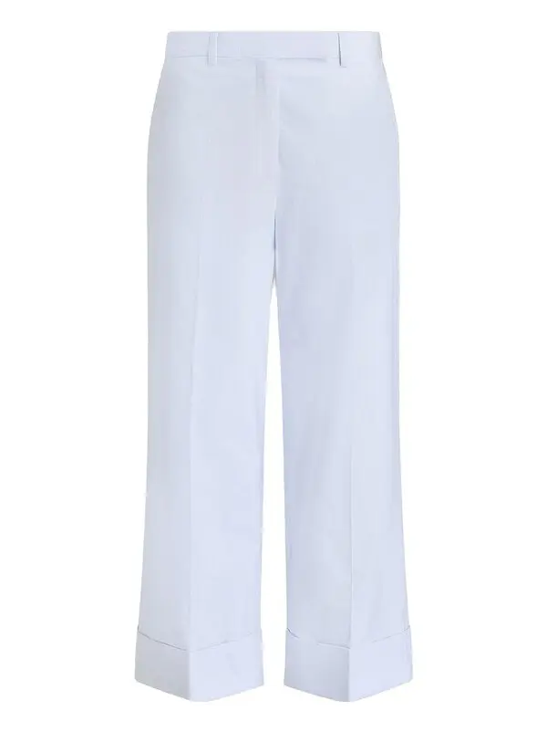 Thom Browne Cropped Cotton Oxford Pants - Sky Blue