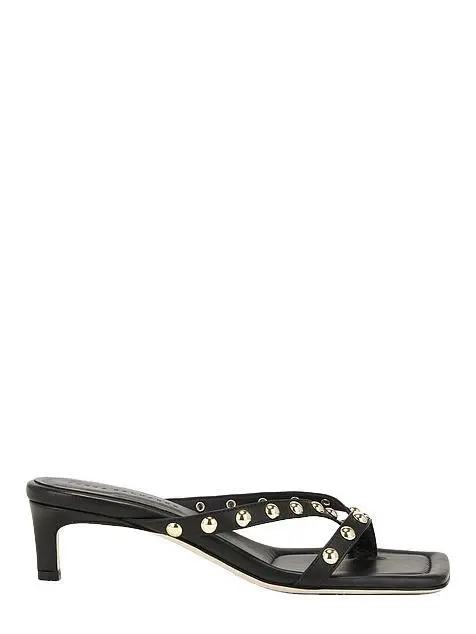 Freda Salvador Elaine Sandal - Black With Gold Studs