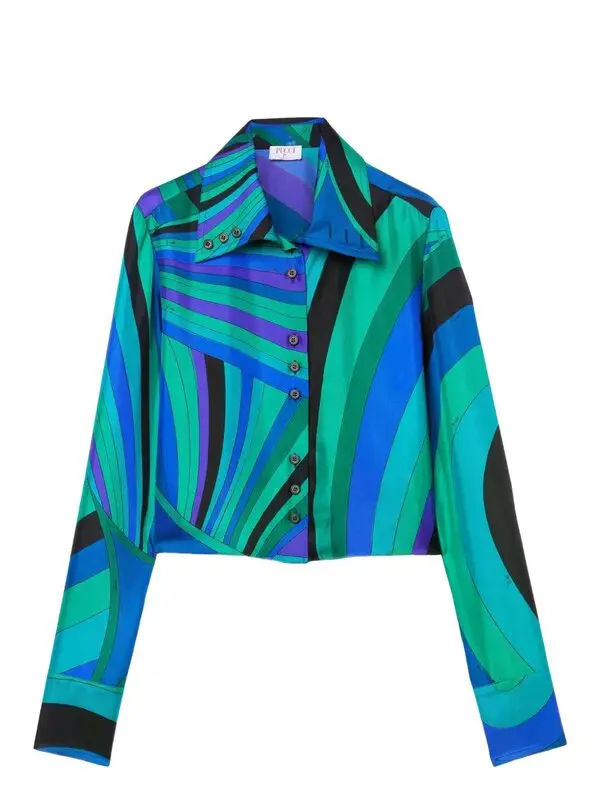 Emilio Pucci Iride-print Button-up Shirt - Green