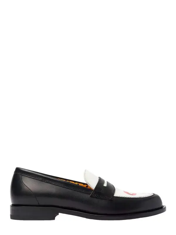 SCAROSSO Printed Loafers - Black
