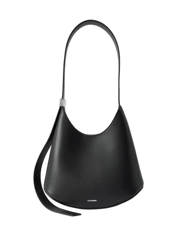 JIL SANDER Small Leather Shoulder Bag - Black