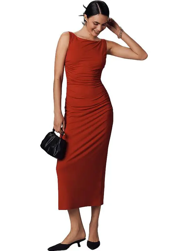 REFORMATION Benson Knit Midi Dress - Lipstick