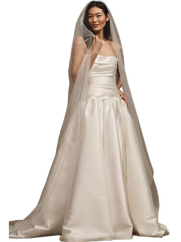 Watters Clean Chapel Single-layer Veil - Ivory