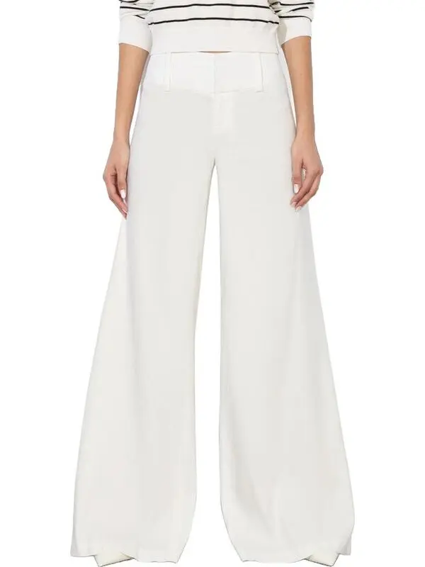 Alice + Olivia Olivia Linen Pant - White