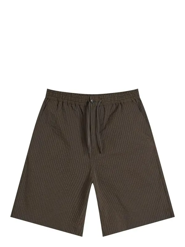 Maison Kitsuné Elasticated Seersucker Bermuda Shorts - Ranger Green