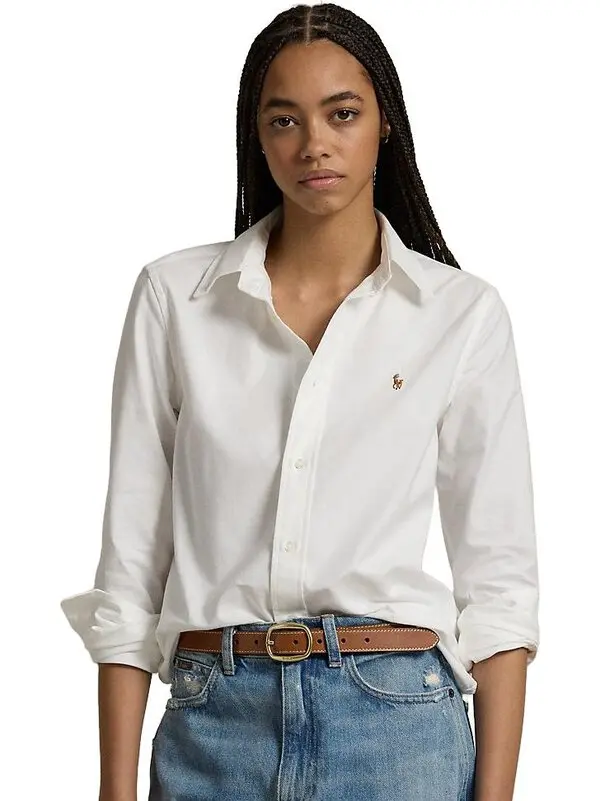 Ralph Lauren Stretch Slim Fit Oxford Shirt - White
