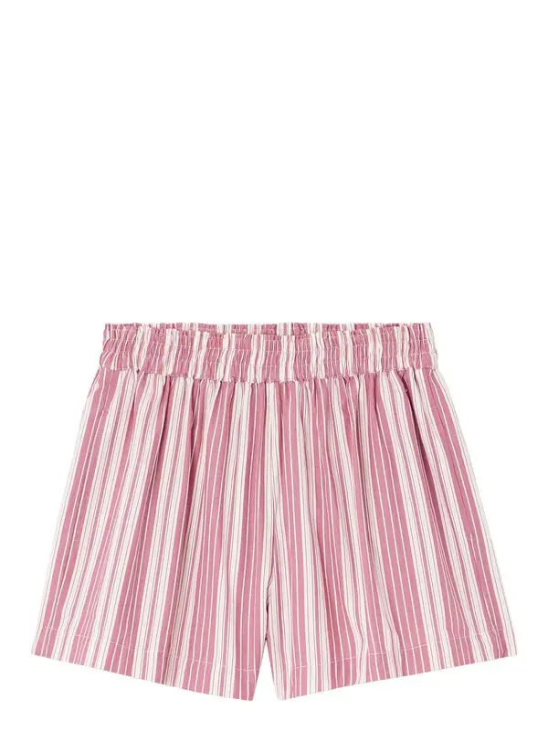 Faithfull The Brand Elva Striped Cotton Shorts - Pink