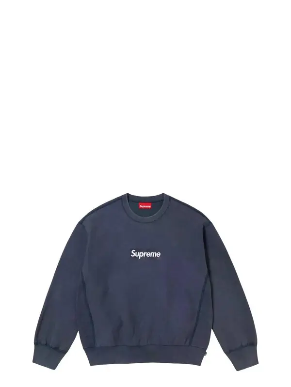 Supreme Washed Box Logo Sweatshirt - Blue